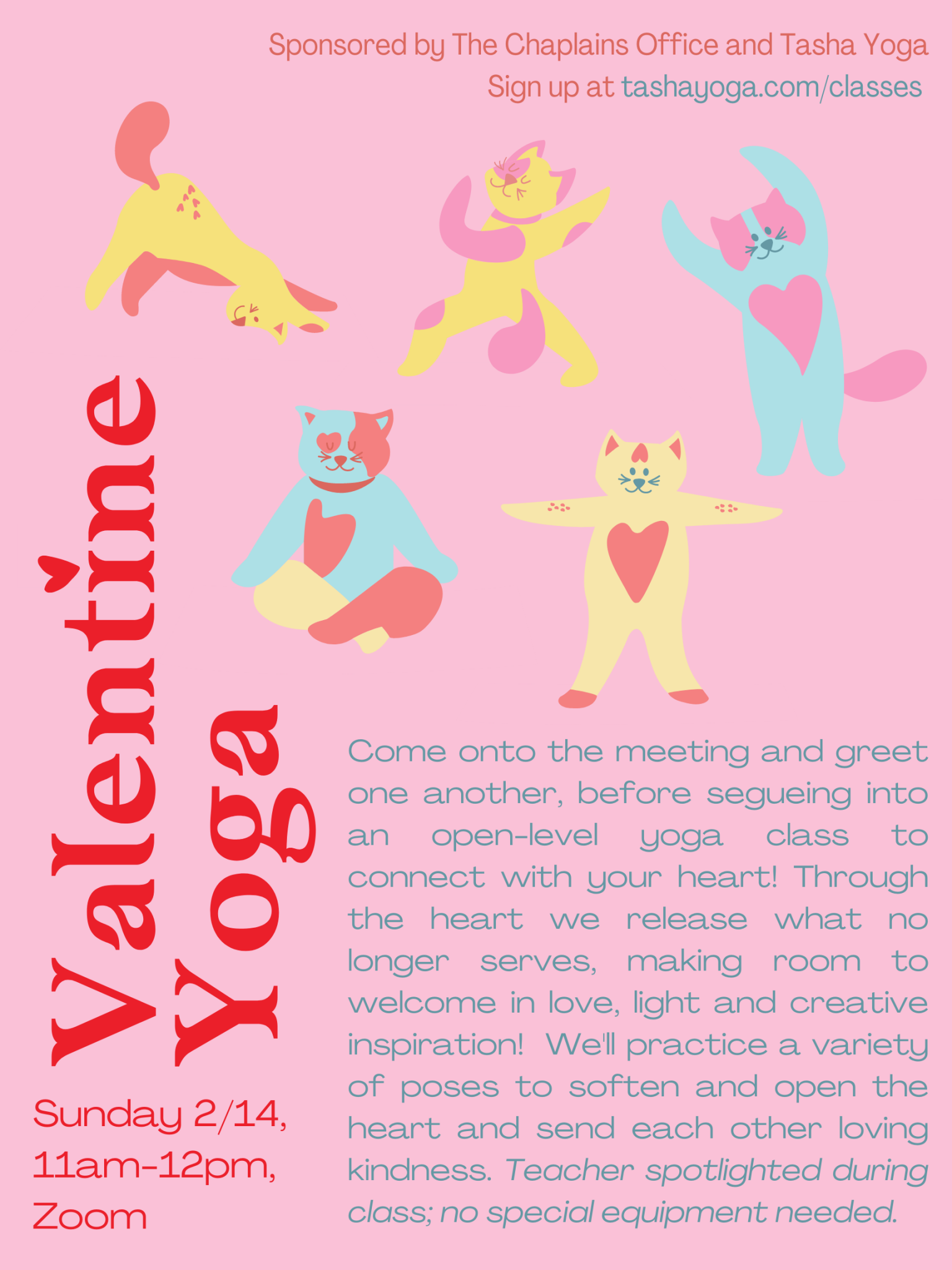 Valentine's Day Yoga Sunday, February 14, 11am - Tasha Yoga